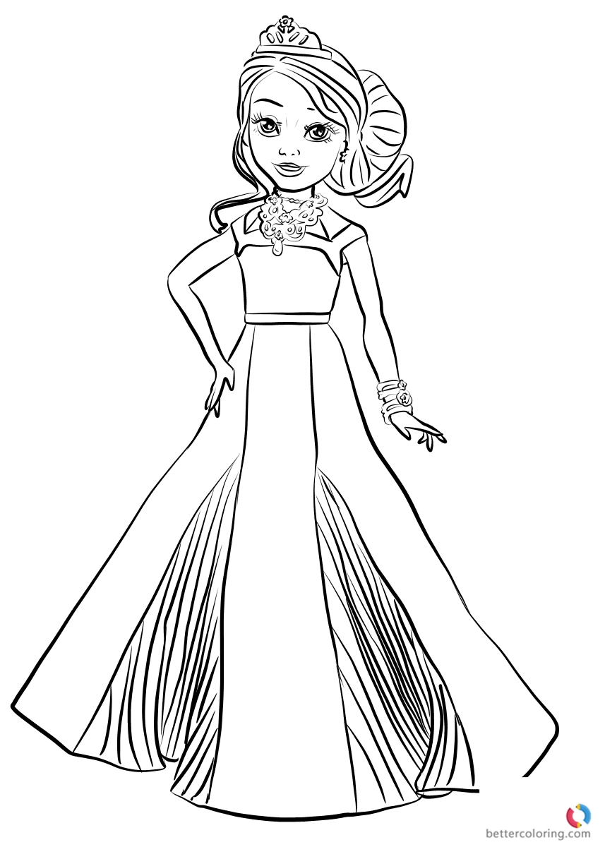 Disney Auradon Coronation Audrey From Descendants 2 Coloring Pages 