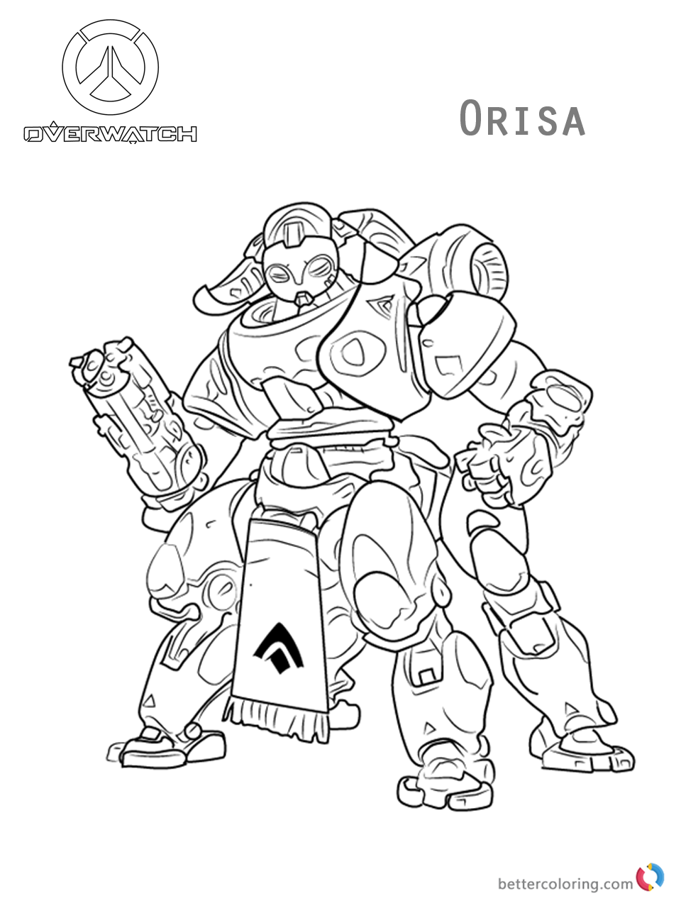 Orisa from Overwatch Coloring Pages - Free Printable Coloring Pages