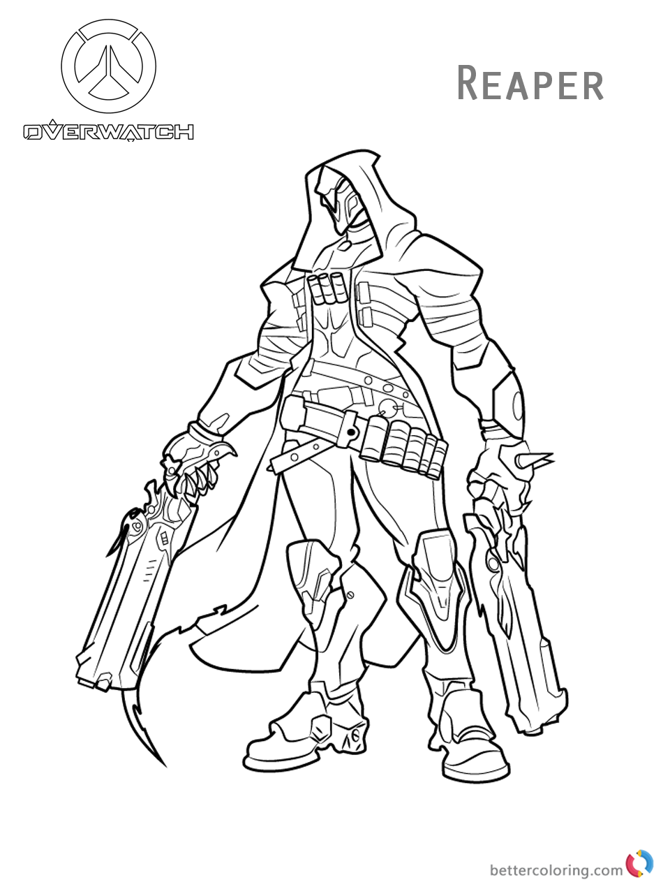 Reaper from Overwatch Coloring Pages - Free Printable Coloring Pages