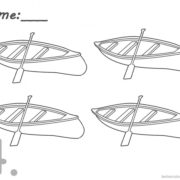 Canoeing Coloring Pages One Canoe with a Paddle - Free Printable ...