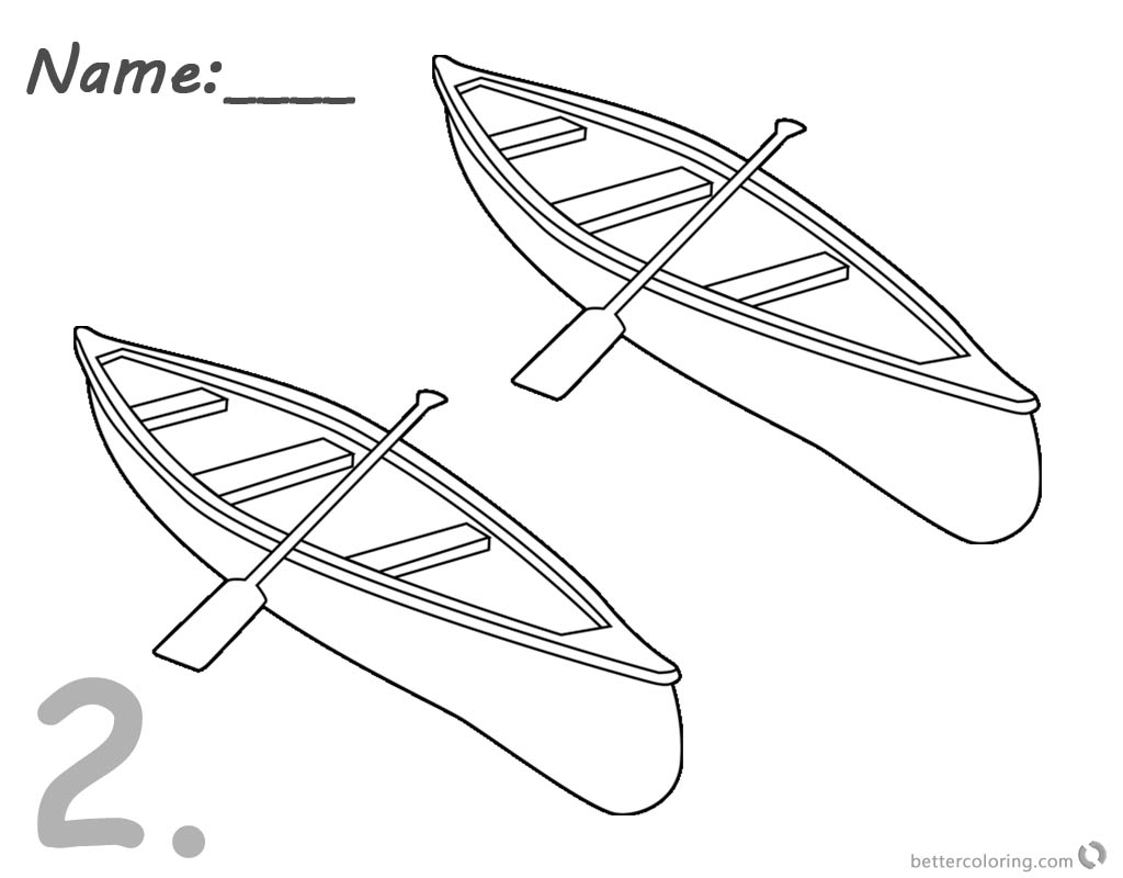 Canoeing Coloring Pages Two Canoes - Free Printable Coloring Pages