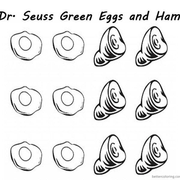 Dr Seuss Green eggs and Ham Coloring Pages Hat - Free Printable ...