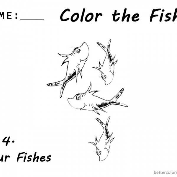 Dr Seuss One Fish Two Fish Coloring Pages Colorful Cute Fish - Free ...