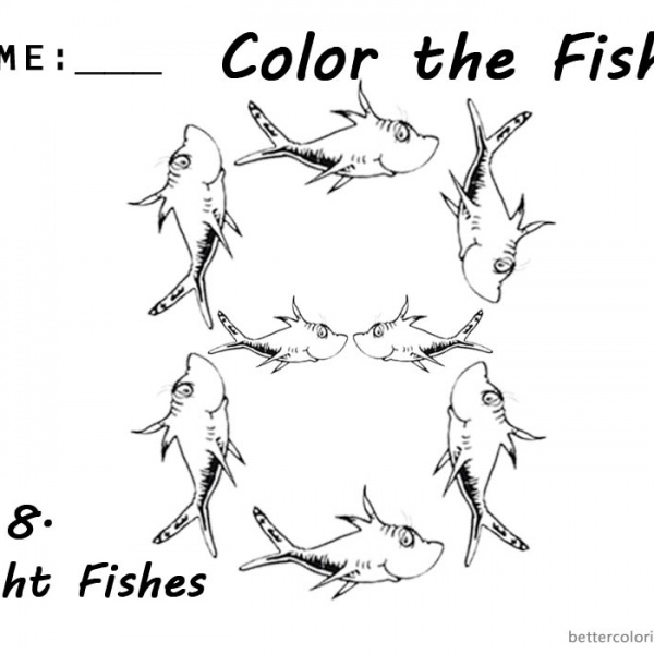 Dr Seuss One Fish Two Fish Coloring Pages Color the Fish - Free ...