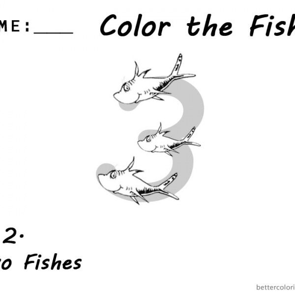 Dr Seuss One Fish Two Fish Coloring Pages Color the Fish - Free ...
