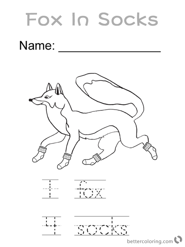 Fox In Socks By Dr Seuss Coloring Pages Worksheet Free Printable Fox In Socks By Dr Seuss Coloring Pages Worksheet Free Printable