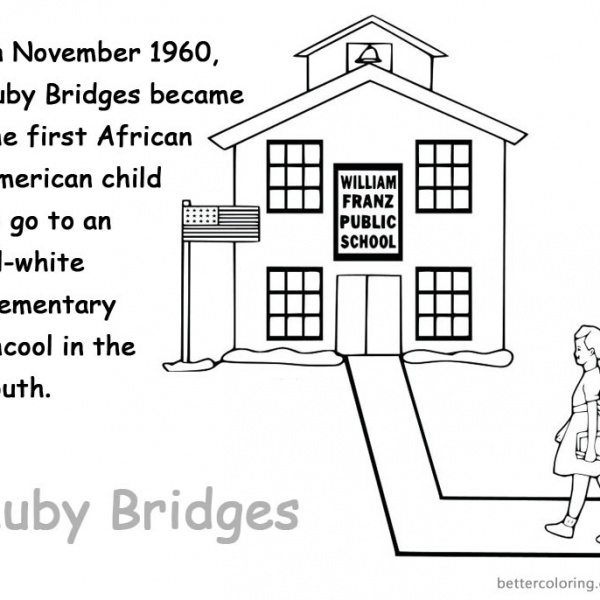 Ruby Bridges Coloring page Goes to School - Free Printable Coloring Pages
