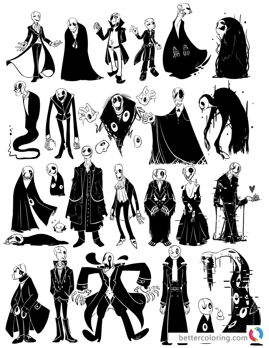 Undertale coloring pages gaster by whatifgirl - Free Printable Coloring ...