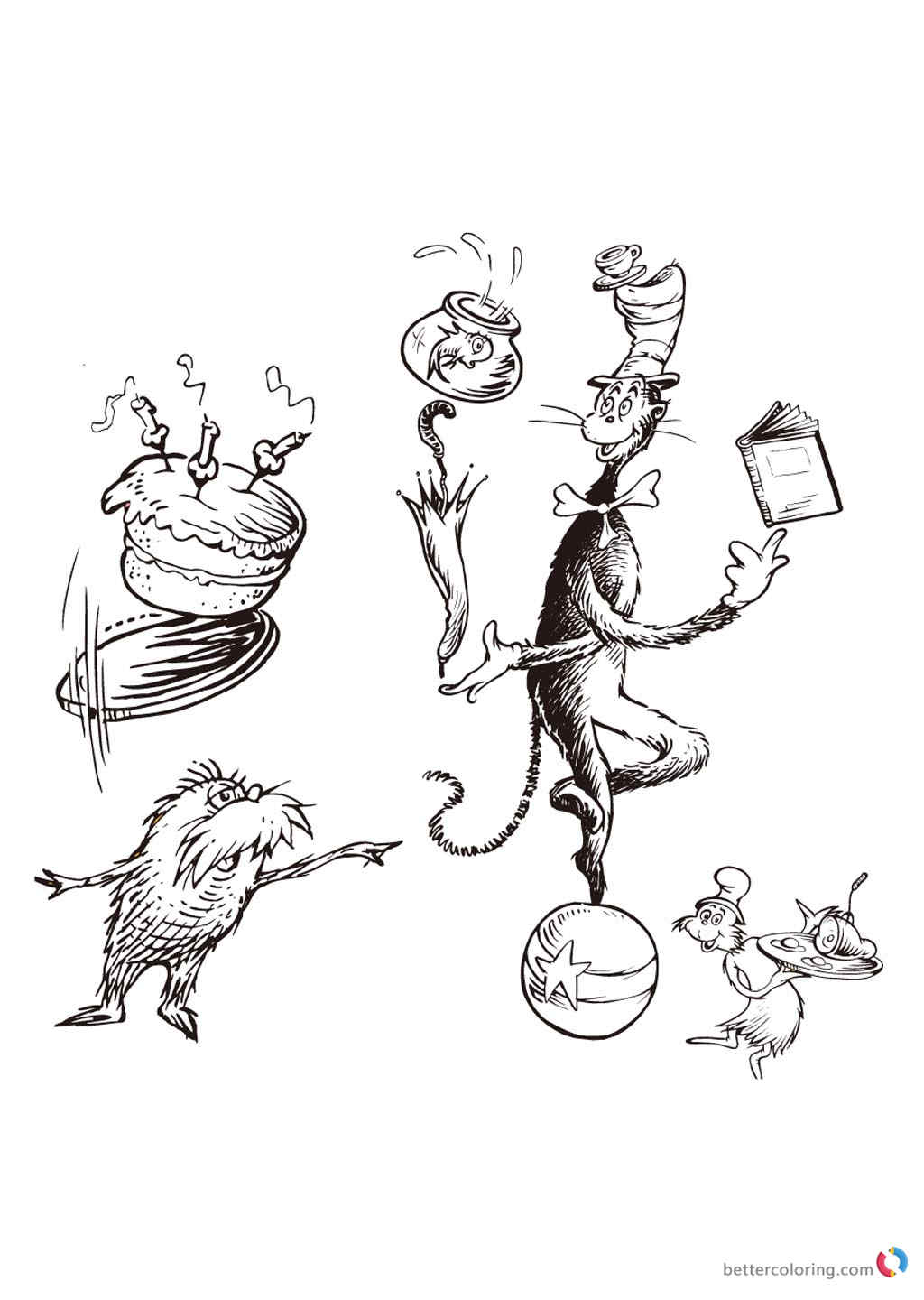 Dr Seuss Coloring Pages Happy Birthday Card Free Printable Coloring Pages