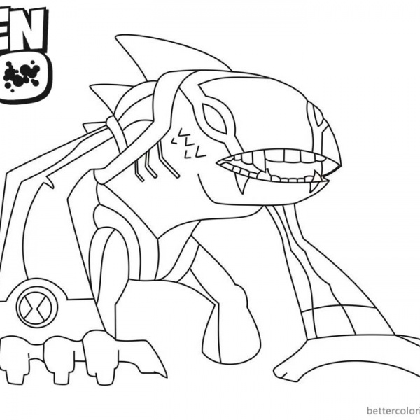Ben 10 Coloring Pages Ditto Line Art - Free Printable Coloring Pages