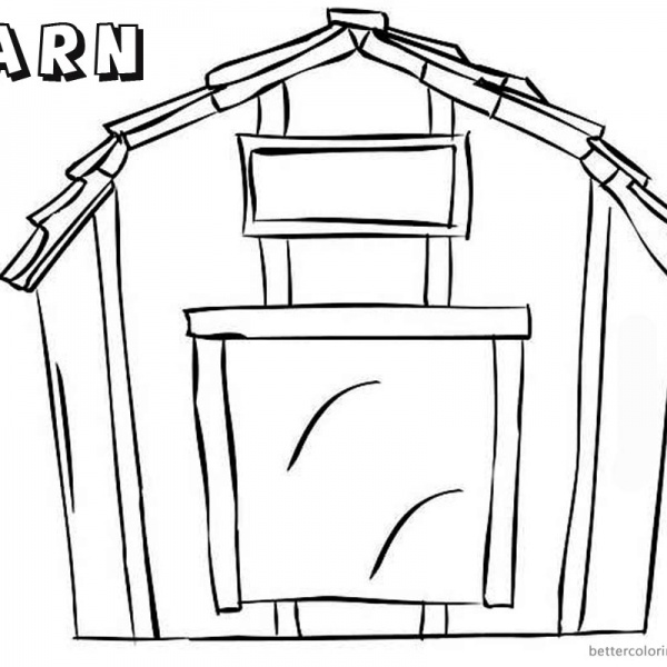 Barn Coloring Pages horse in the barn - Free Printable Coloring Pages