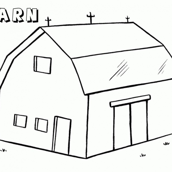 Barn Coloring Pages Flowers in the window - Free Printable Coloring Pages