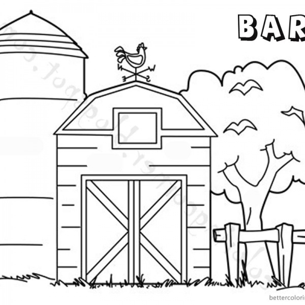 Barn Coloring Pages farm animals - Free Printable Coloring Pages