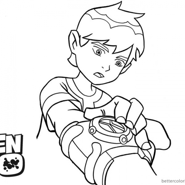 Ben 10 Coloring Pages Ditto Line Art - Free Printable Coloring Pages