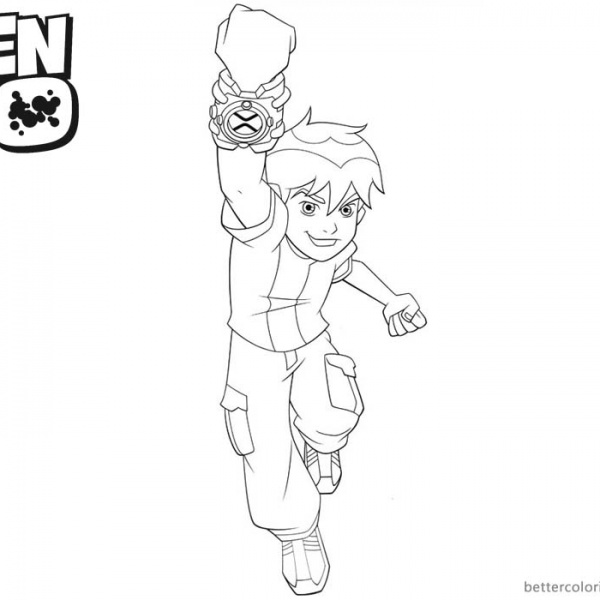 Ben 10 Coloring Pages Ditto Line Art - Free Printable Coloring Pages