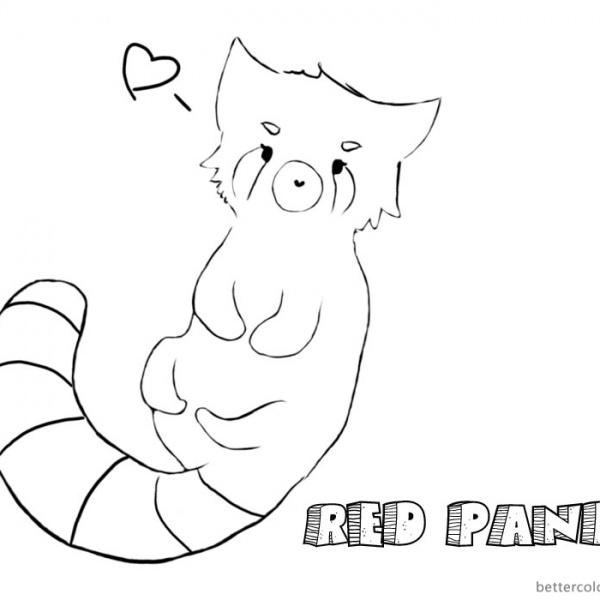 Red Panda Coloring Pages Cute Cartoon Coloring Sheet - Free Printable ...