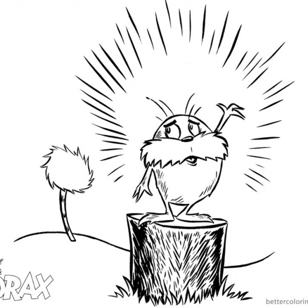 Dr Seuss Lorax Coloring Page Truffula Tree Topview - Free Printable ...