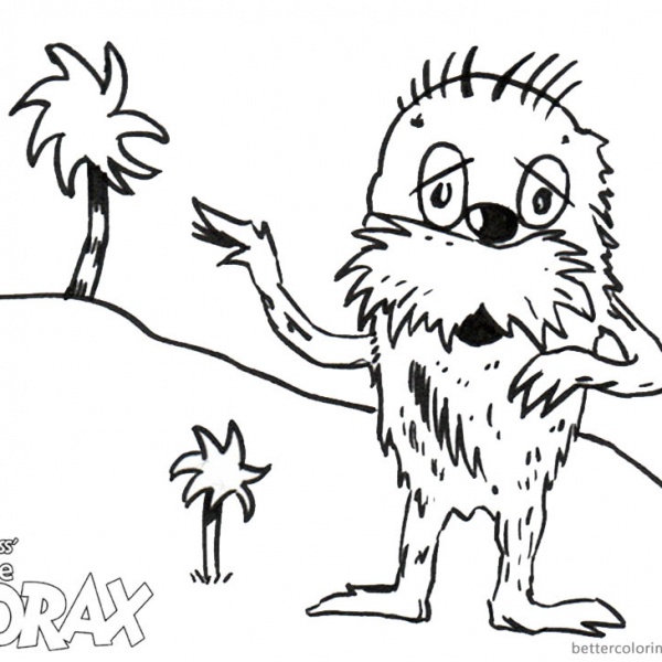 Dr Seuss Lorax Coloring Page Truffula Tree Topview - Free Printable ...