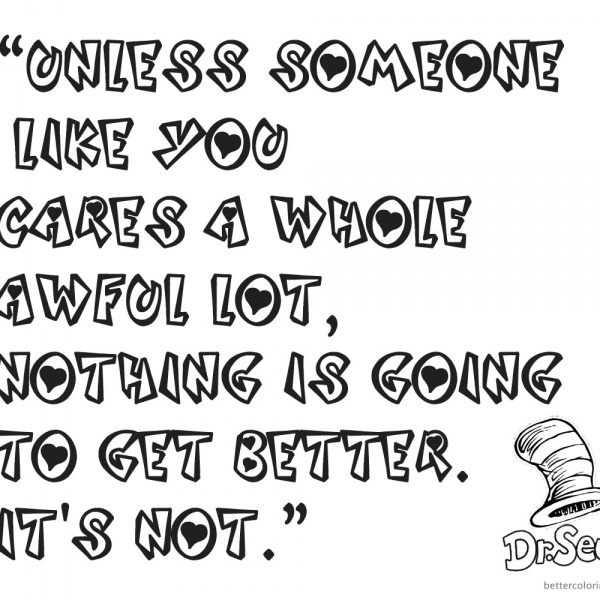 Dr Seuss Quotes Coloring Pages Sketch Coloring Page
