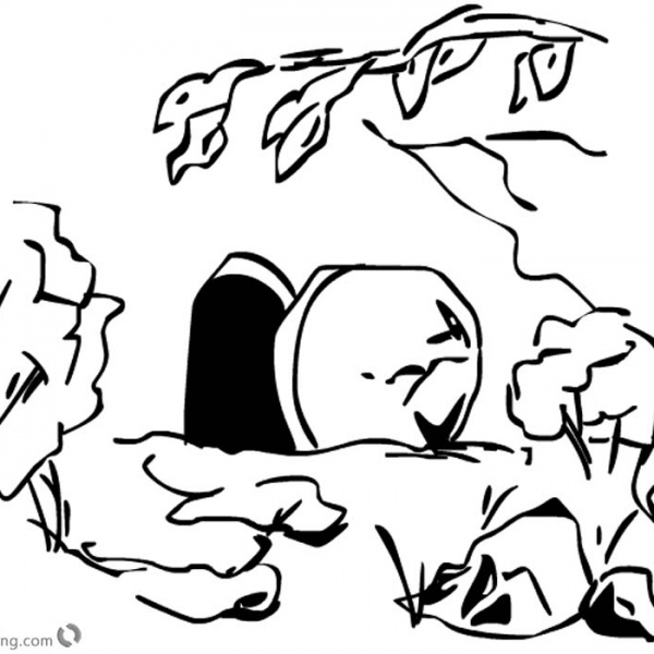 He is Risen Coloring Pages Empty Tomb Line Art of Easter - Free ...