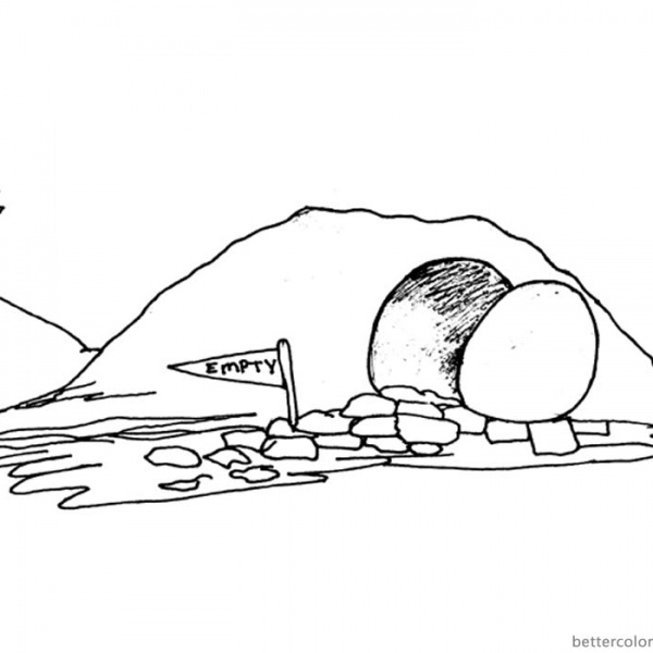 Empty Tomb Cloring Pages Jesus is Risen Easter Coloring Pages - Free ...