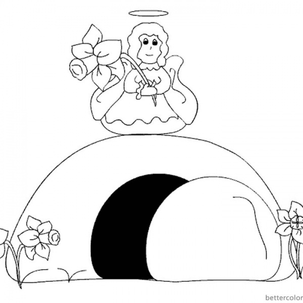He is Risen Coloring Pages Empty Tomb Line Art of Easter - Free ...
