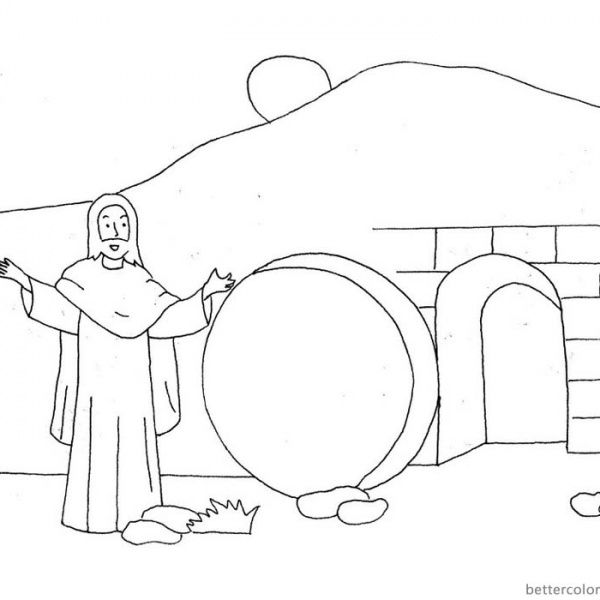 He has Risen Coloring Pages Empty Tomb - Free Printable Coloring Pages