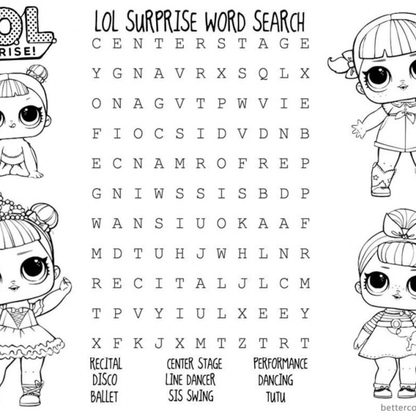 LOL Coloring Pages Activity Worksheet word search - Free Printable ...