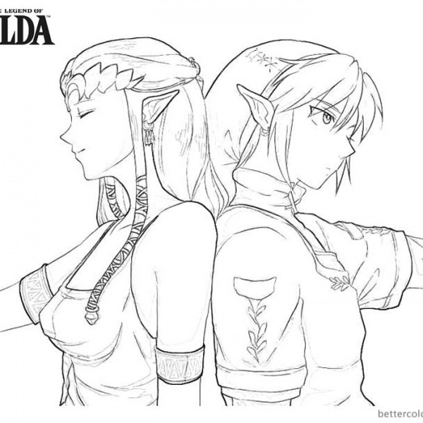 Legend of Zelda Coloring Pages Princess Pattern - Free Printable ...