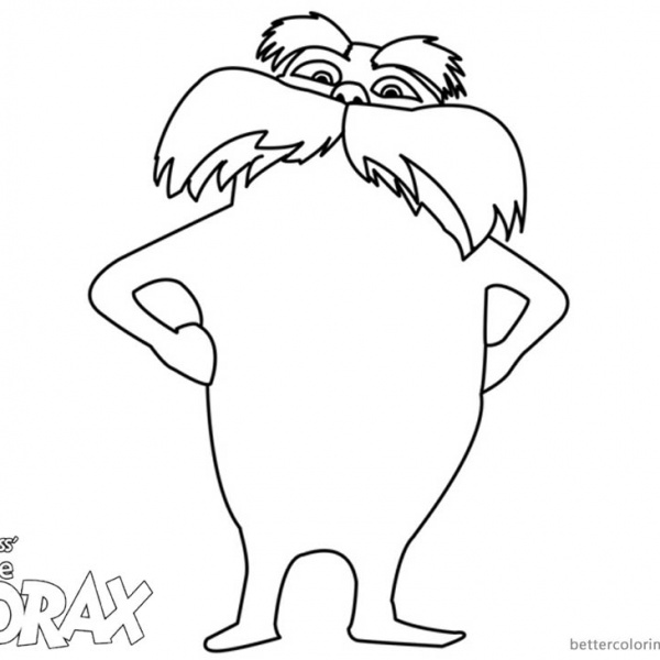 Cool Dr Seuss Lorax Coloring Pages Line Art - Free Printable Coloring Pages