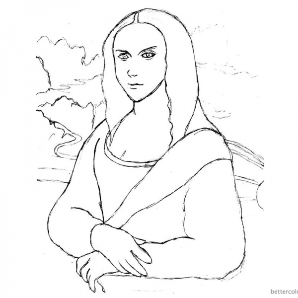 Mona Lisa Coloring Pages - Free Printable Coloring Pages