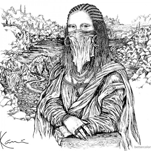 Mona Lisa Coloring Pages Free Printable Coloring Pages
