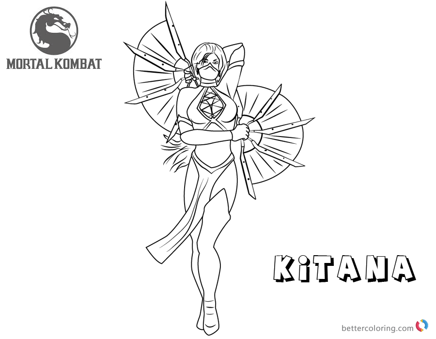 Mortal Kombat Coloring Pages Kitana - Free Printable Coloring Pages