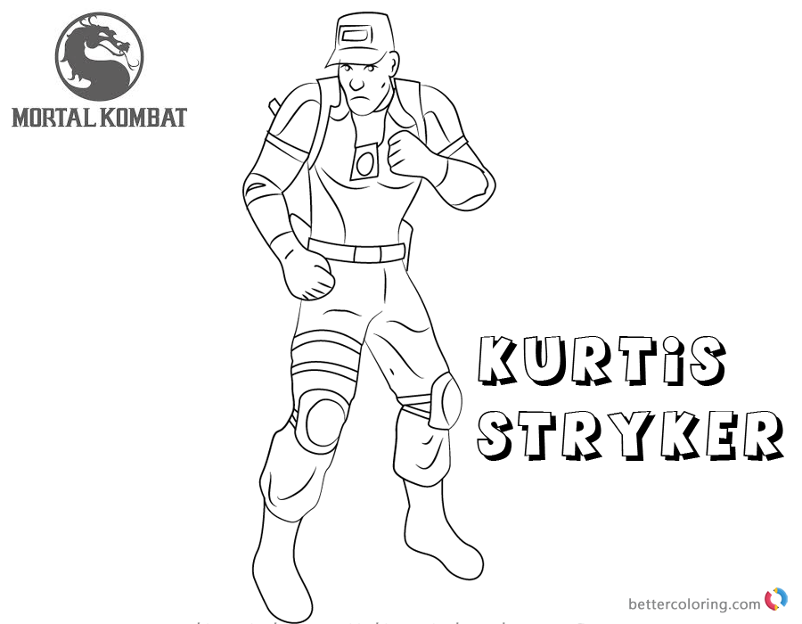 Mortal Kombat Coloring Pages Kurtis Stryker - Free Printable Coloring Pages