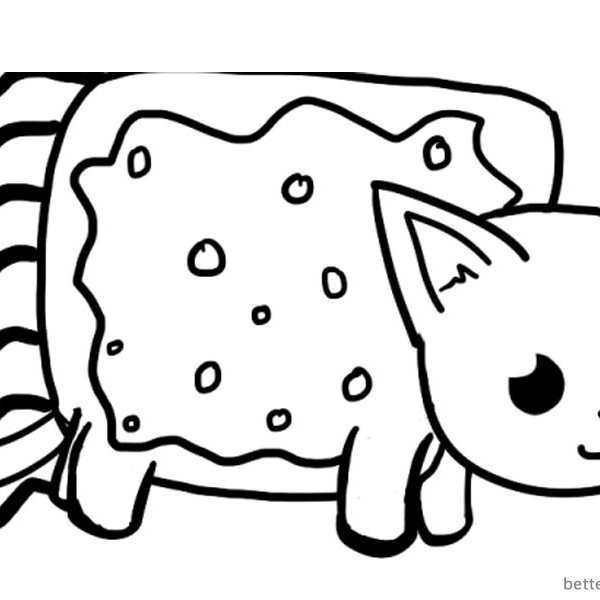 Nyan Cat Coloring pages Original Style - Free Printable Coloring Pages
