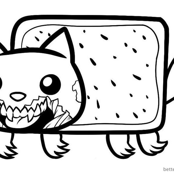 Nyan Cat Coloring pages Original Style - Free Printable Coloring Pages