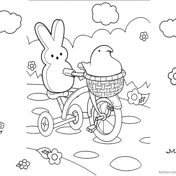 Peeps Coloring Pages Simple Six Chicks Line Art - Free Printable ...
