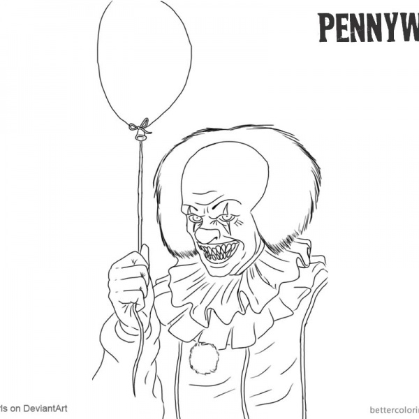 Pennywise Coloring Pages How to Draw Pennywise The Clown From IT - Free ...