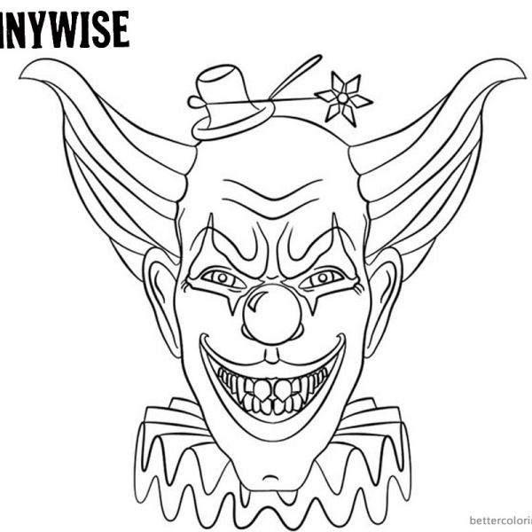 Pennywise Coloring Pages 1990 IT - Free Printable Coloring Pages