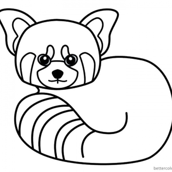 Red Panda Coloring Pages Cute Cartoon Coloring Sheet - Free Printable ...