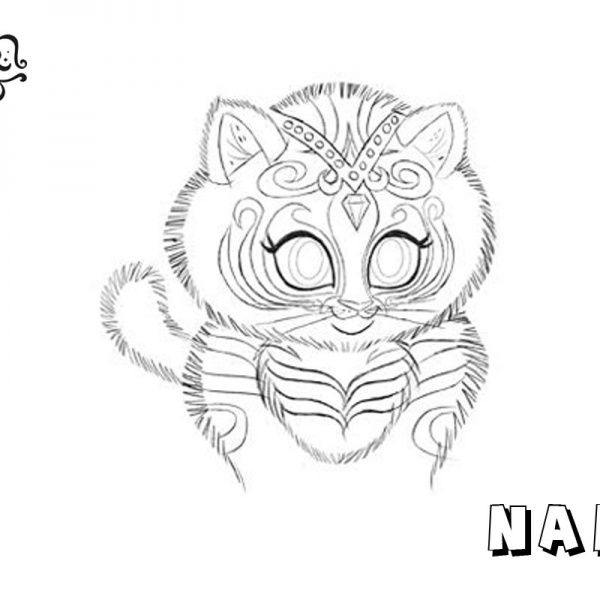 Shimmer and Shine Coloring Pages Pet Monkey Tala - Free Printable ...