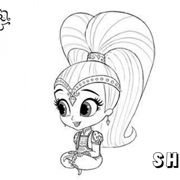 Shimmer and Shine Coloring Pages Shine and Pet Tiger - Free Printable ...
