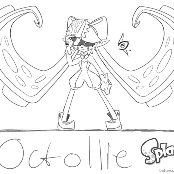 Splatoon Coloring Pages Cute Inkling Girl Say Hi - Free Printable ...