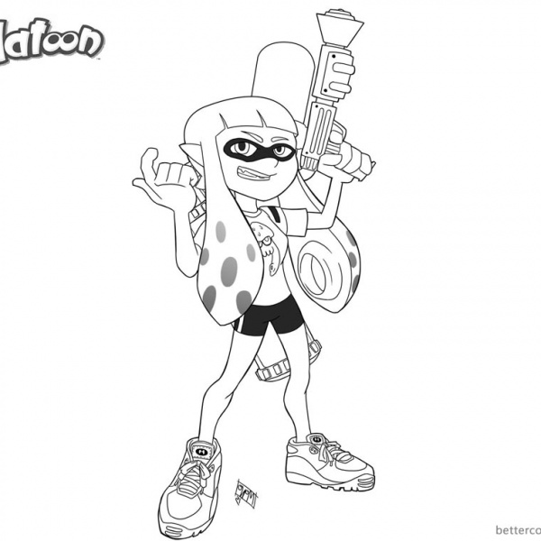 Splatoon Coloring Pages Squid Pattern Worksheet - Free Printable ...