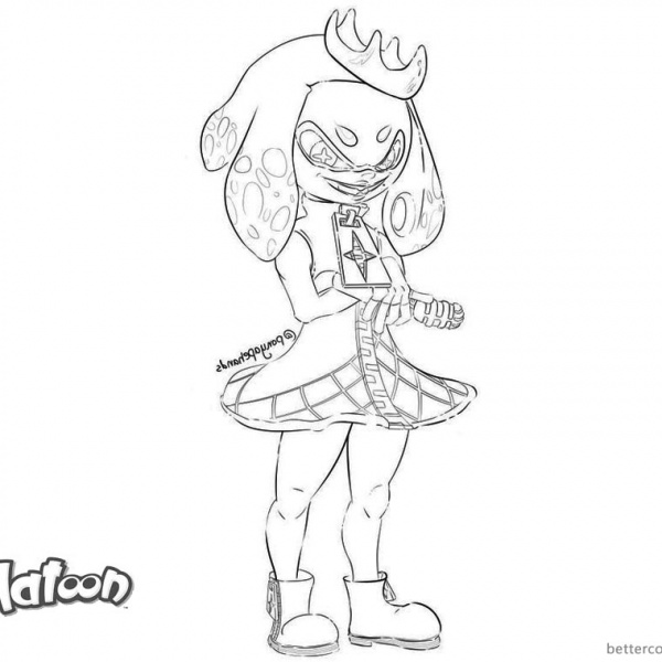 Splatoon Coloring Pages Cute Inkling Girl - Free Printable Coloring Pages
