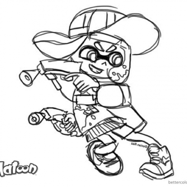 Splatoon Coloring Pages Squid Pattern Worksheet - Free Printable ...