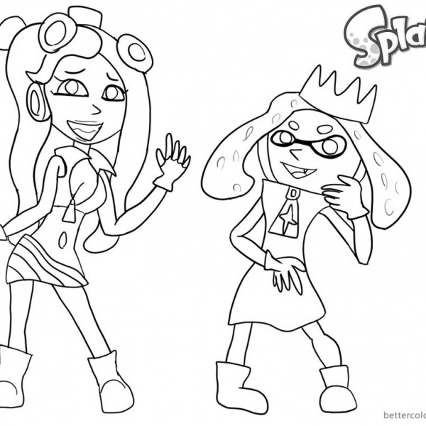 Splatoon Coloring Pages Squid Pattern Worksheet - Free Printable ...