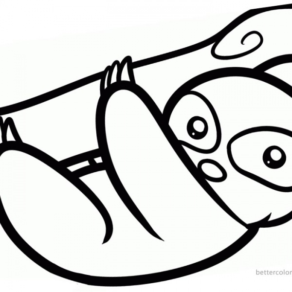 Sloth Coloring Pages - Free Printable Coloring Pages
