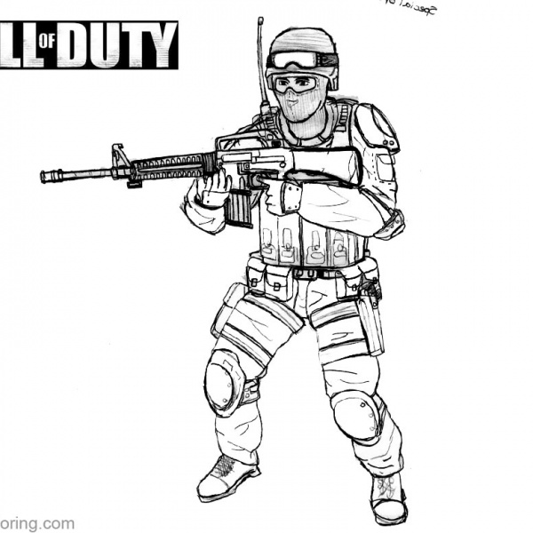 Call of Duty Coloring Pages Ghost Lineart - Free Printable Coloring Pages