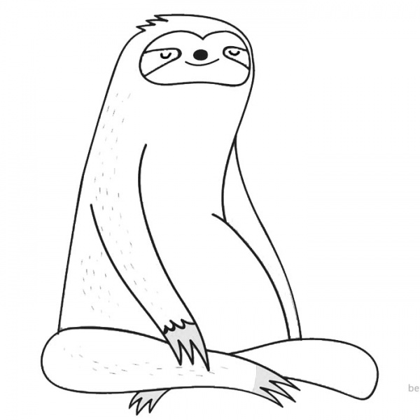 Sloth Coloring Pages Realistic Three Toed Sloth - Free Printable ...